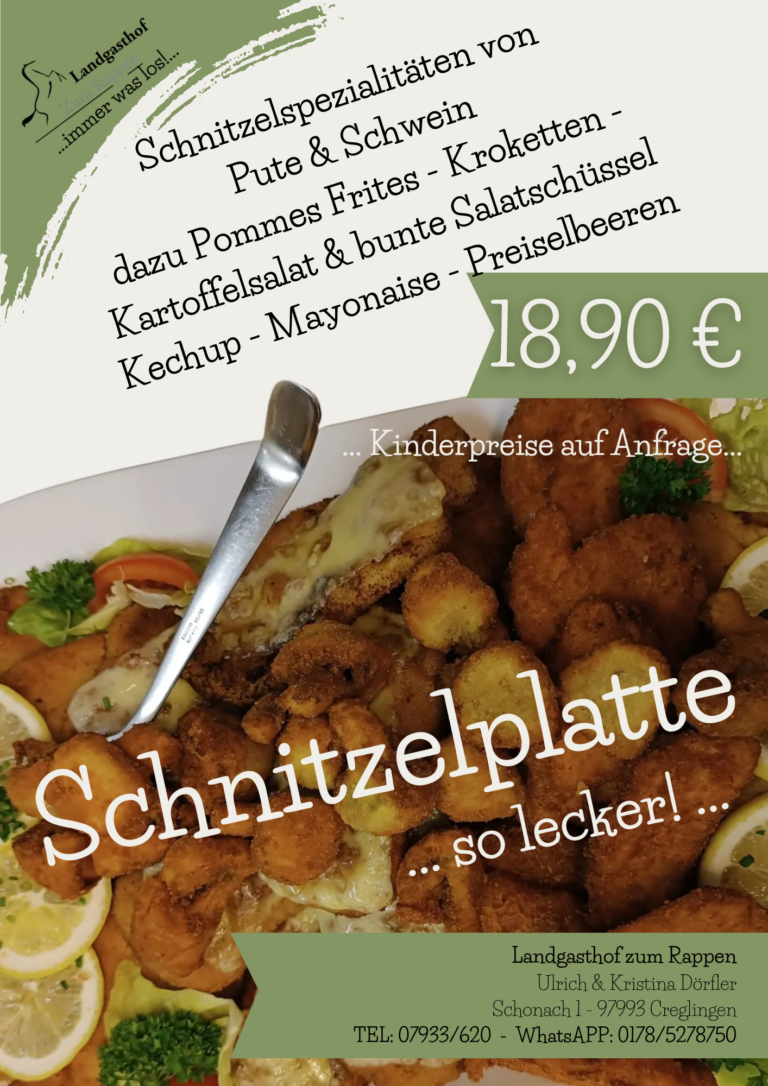 Schnitzelplatte - Gasthof Rappen
